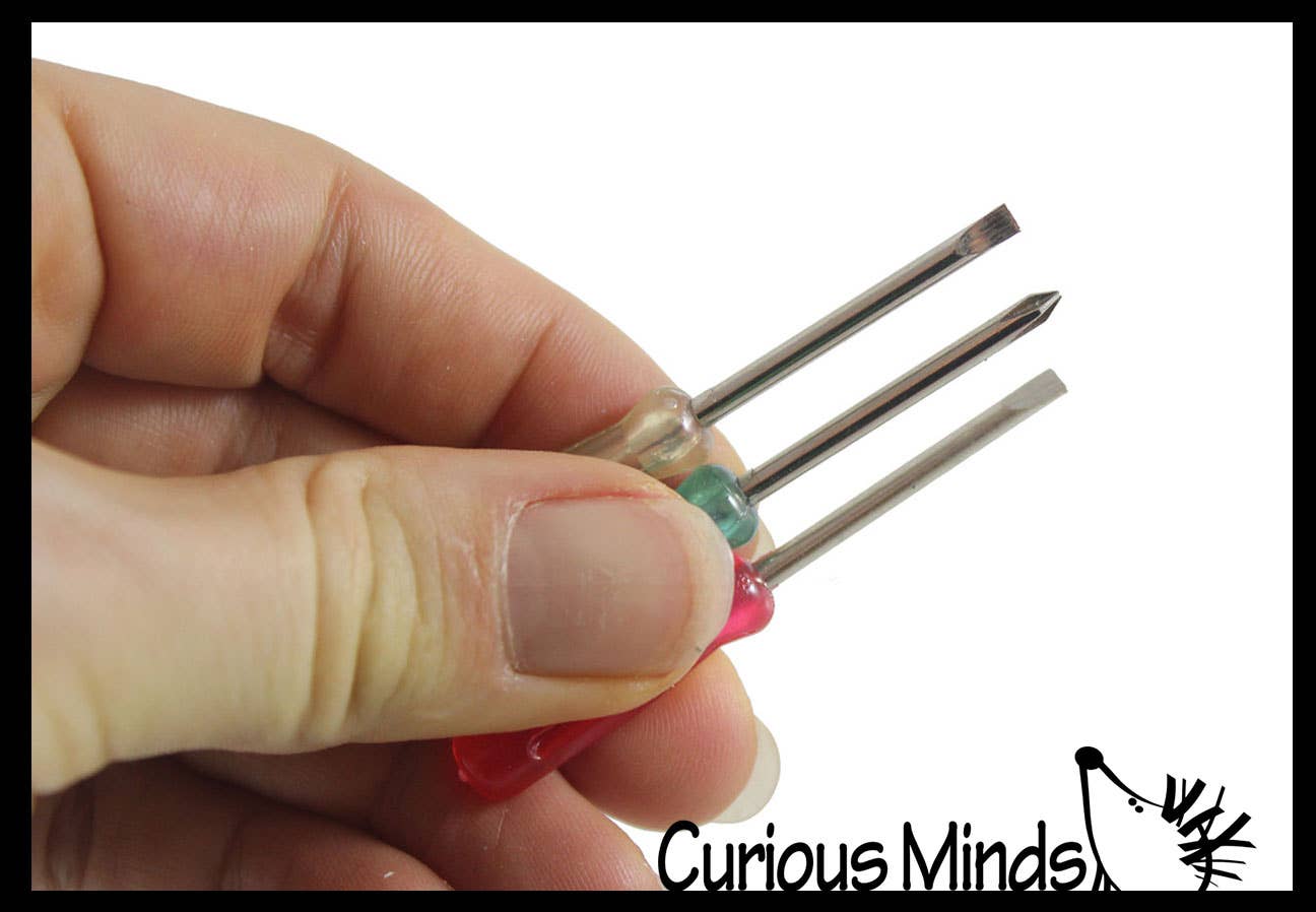 Curious Minds Toys - 1 Mini Screwdriver Set - Functional Tool Keychain ...